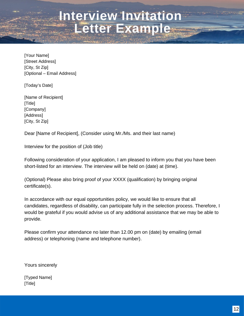 Acknowledgement Of Interview Invitation Acknowledgement Of Interview Invitation